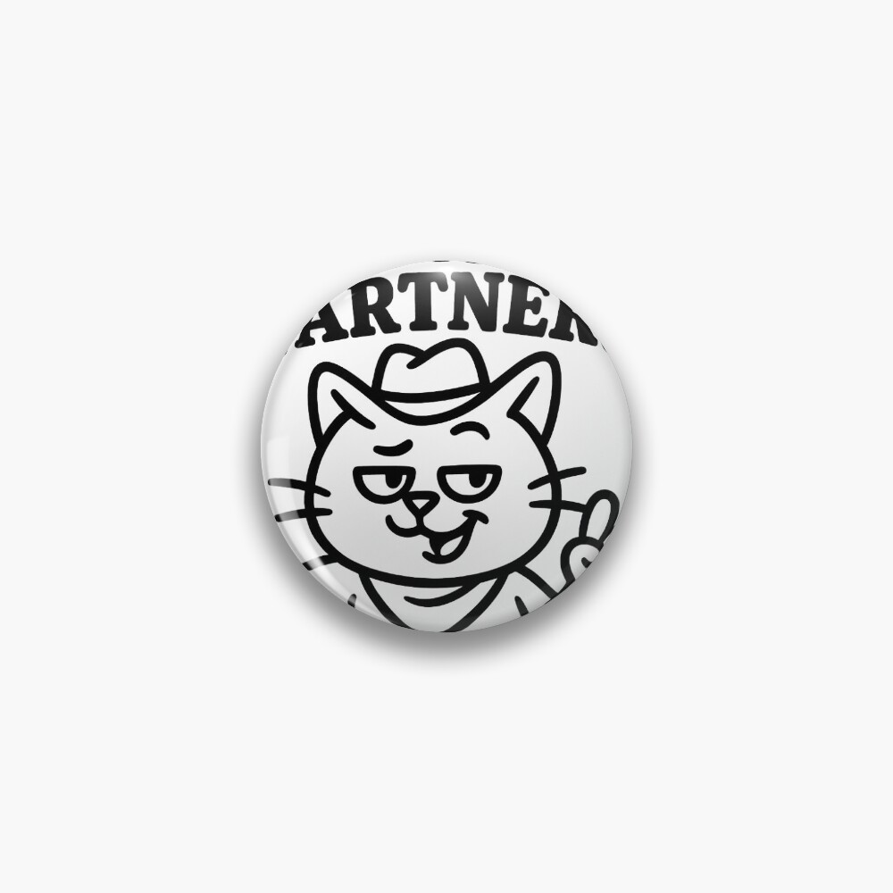 "Meowdy Partner – Funny Cowboy Cat Sticker" Sticker for Sale by ...
