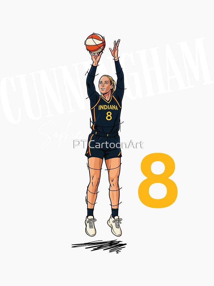 "Sophie - Cunningham #8 Basketball Cartoon - KWBSC8001" Sticker for ...
