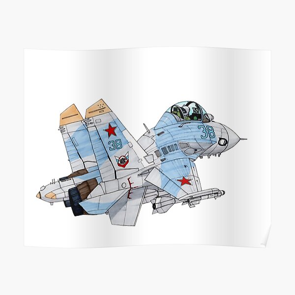 "Sukhoi Su-27 Flanker cartoon" Poster by RocketAvArt | Redbubble