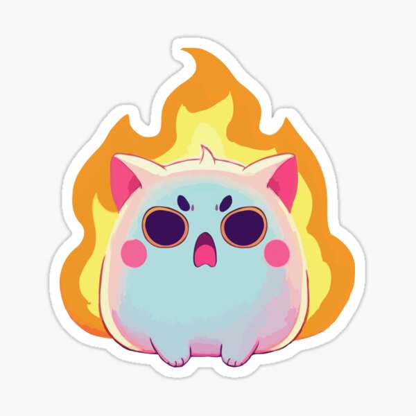 "Angry Cat On Fire " Sticker for Sale by Gkinoki | Redbubble