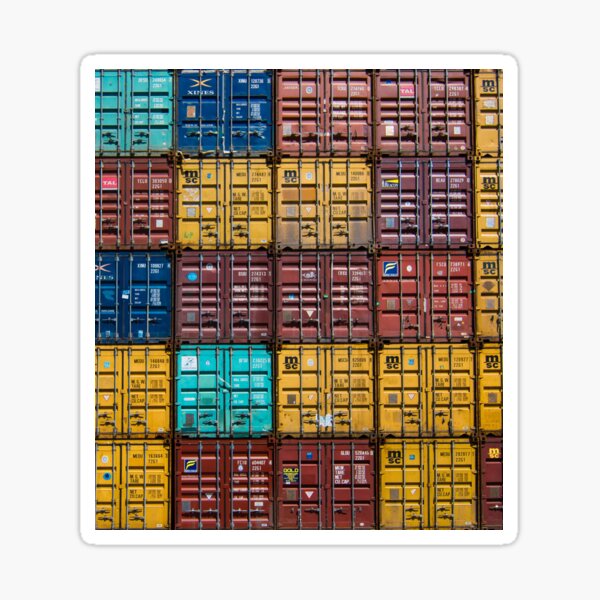 "Stacked Cargo" Sticker for Sale by PictureEyes | Redbubble