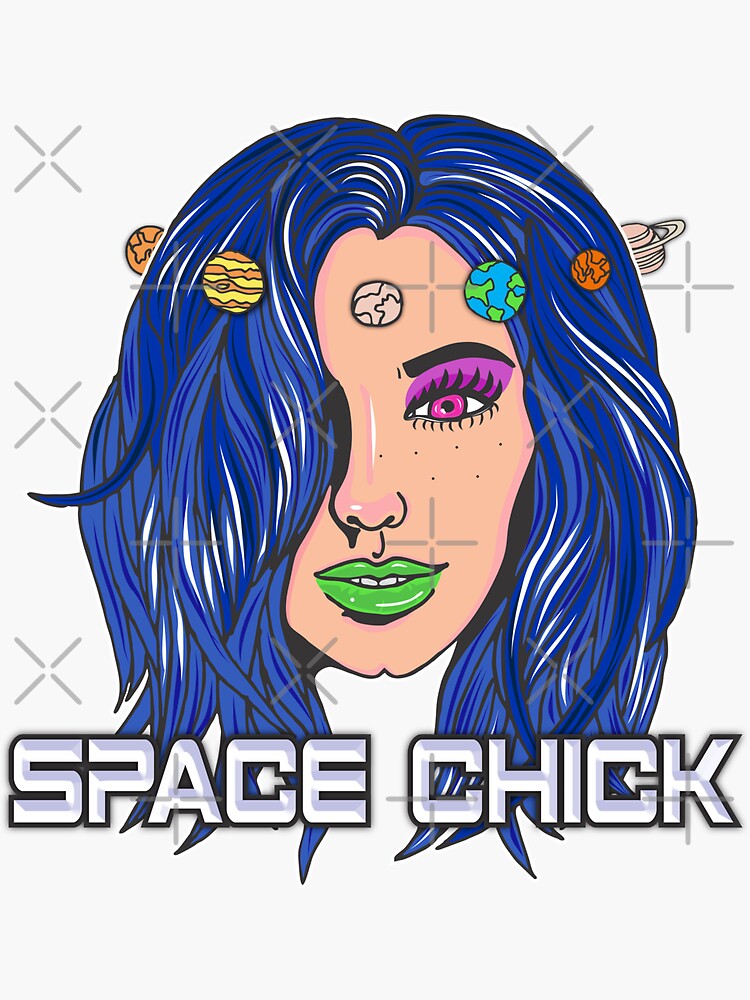 "Space Chick Mother of Planets Alien" Sticker by FFDoodles | Redbubble
