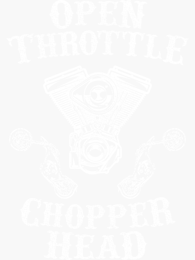"Motorcycle Open Throttle Chopper Head" Sticker for Sale by ...