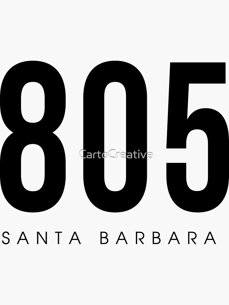 "Santa Barbara, CA - 805 Area Code design" Sticker for Sale by ...
