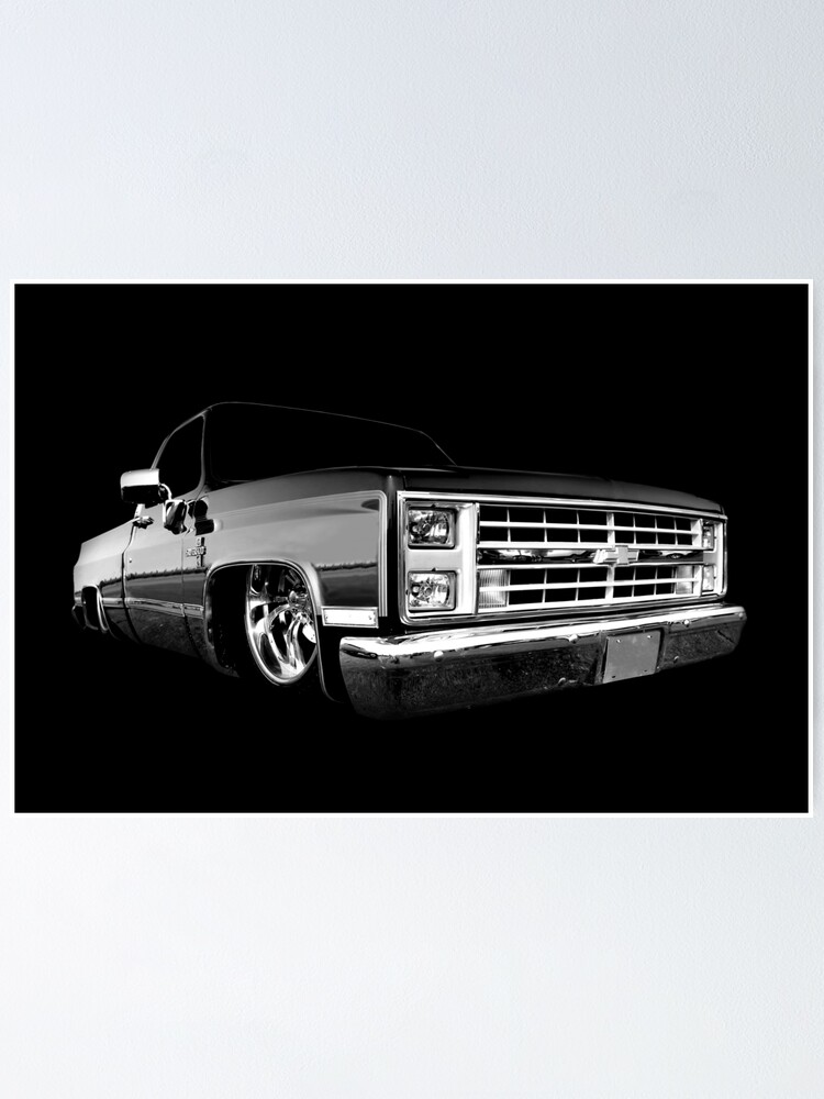 "Chevy Silverado Square body pickup 3 - black" Poster for Sale by mal ...