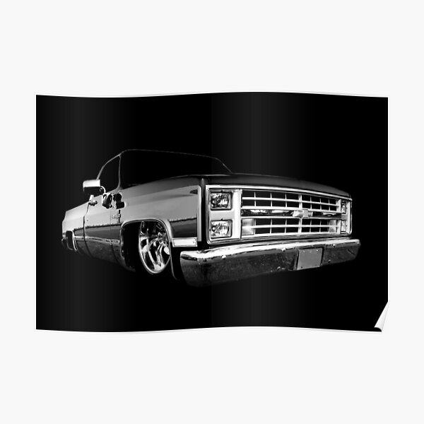 "Chevy Silverado Square body pickup 3 - black" Poster for Sale by mal ...