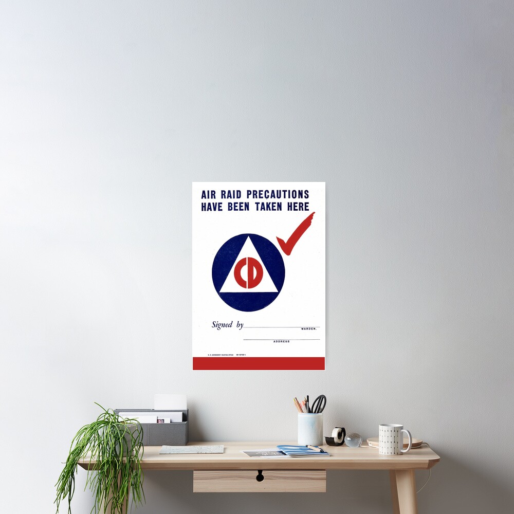 "WW2 Air Raid Precautions U.S. Civil Defense Poster Reproduction ...