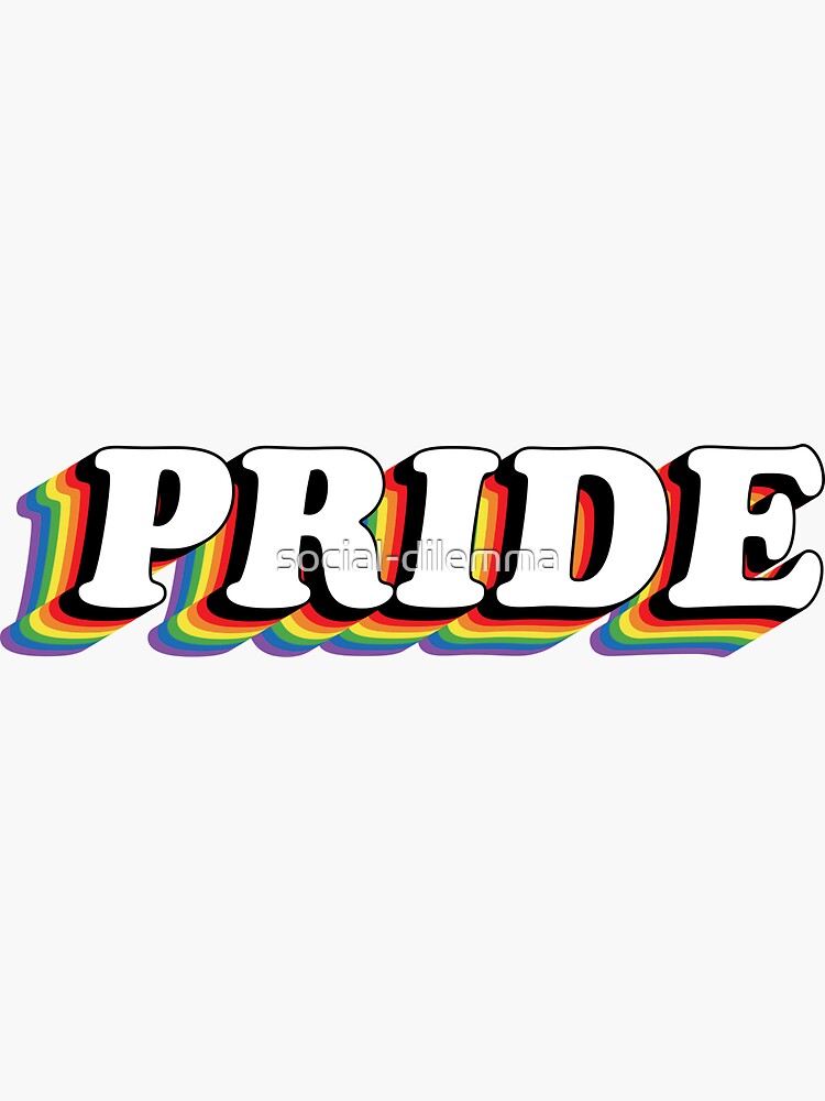 "Retro Pride" Sticker for Sale by social-dilemma | Redbubble