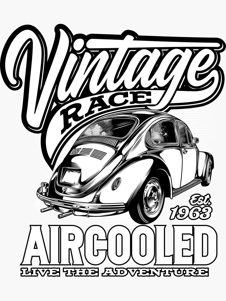 "Aircooled Classic – Vintage Race Car Design Est. 1963" Sticker by ...