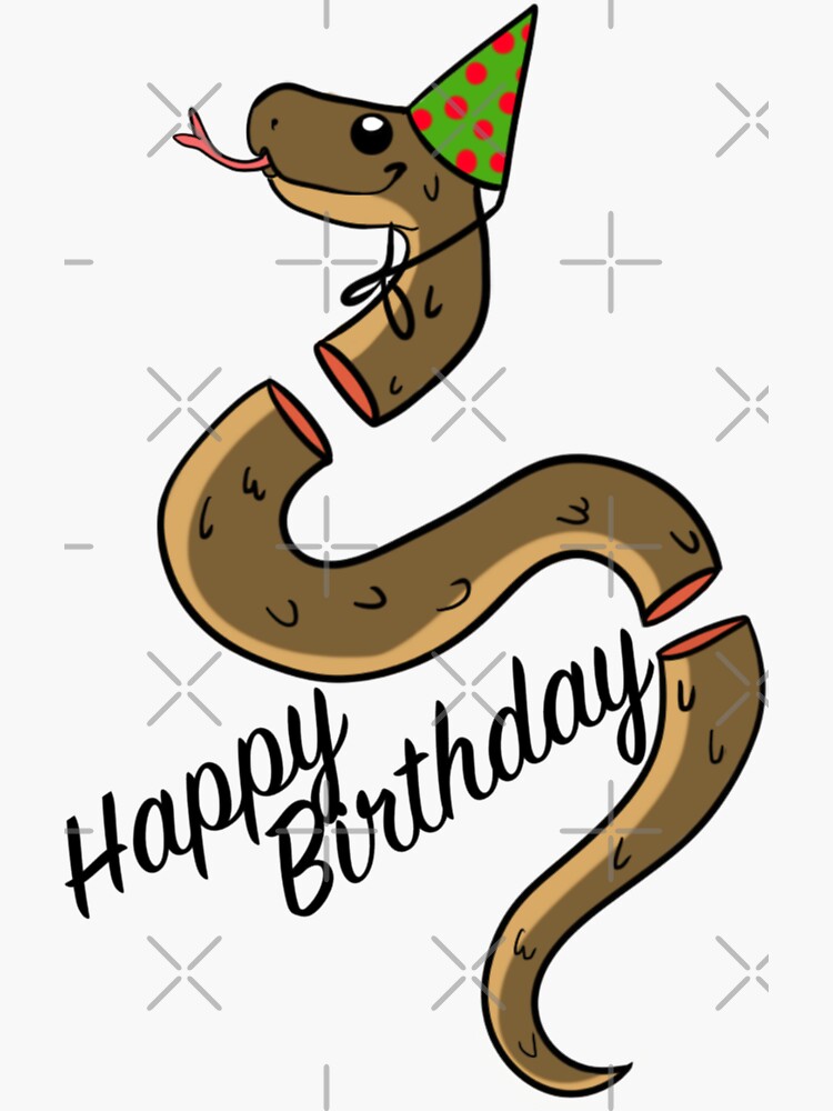 "Birthday Snake" Sticker for Sale by maplefoot | Redbubble