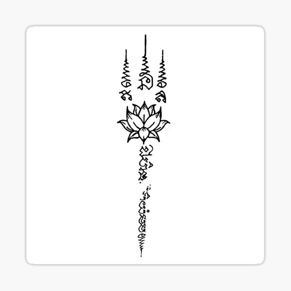 "Sak Yant Lotus Sacred Geometry Tattoo" Sticker for Sale by Varanest ...