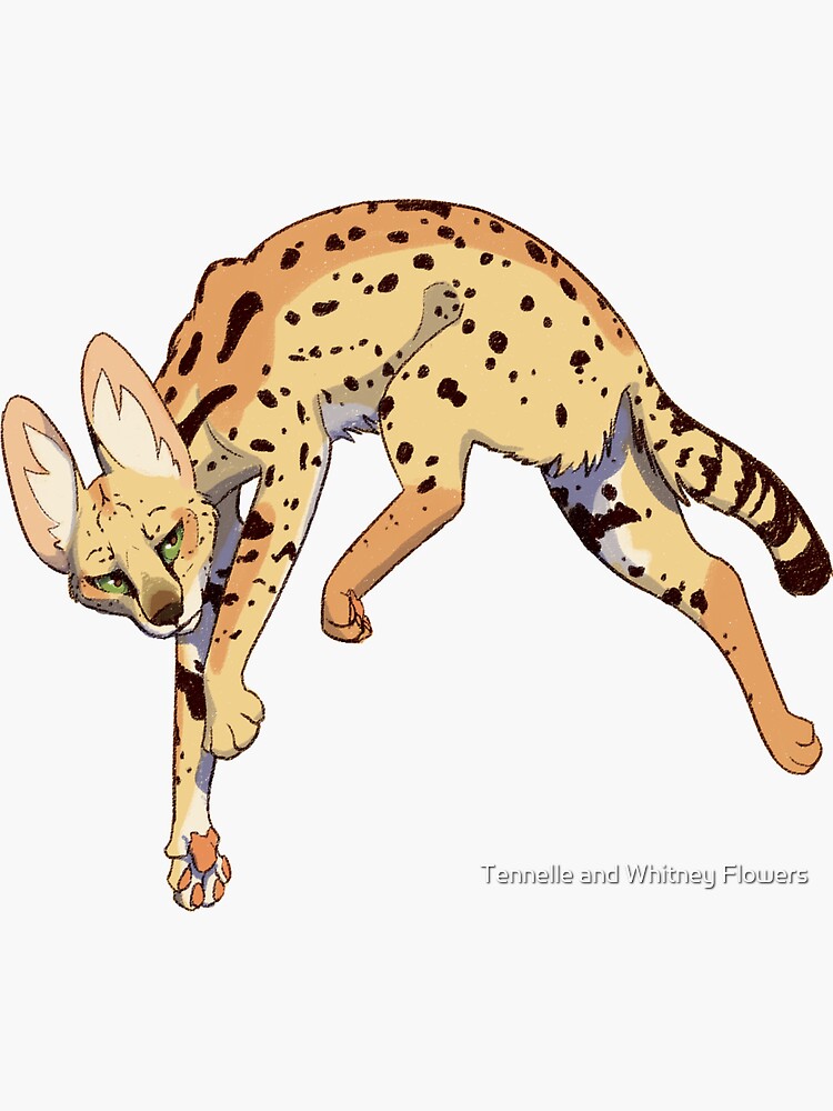 "Serval Love" Sticker for Sale by Tennelle and Whitney Flowers | Redbubble