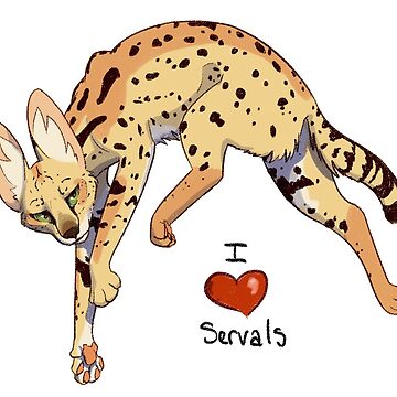 "Serval Love" Sticker for Sale by Tennelle and Whitney Flowers | Redbubble