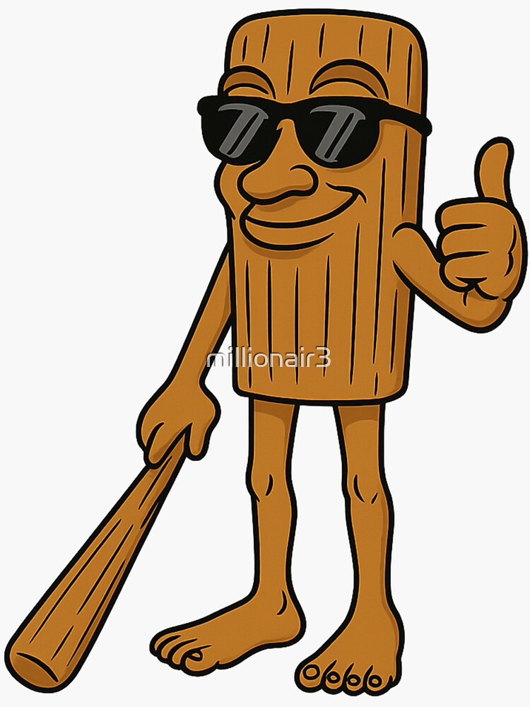 "Cool Baseball Bat Character Italian Brainrot Meme Funny Cartoon Mascot ...