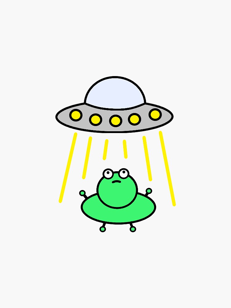 "Beam Me Up Moop the Frog " Sticker for Sale by sassy-and-nelly | Redbubble