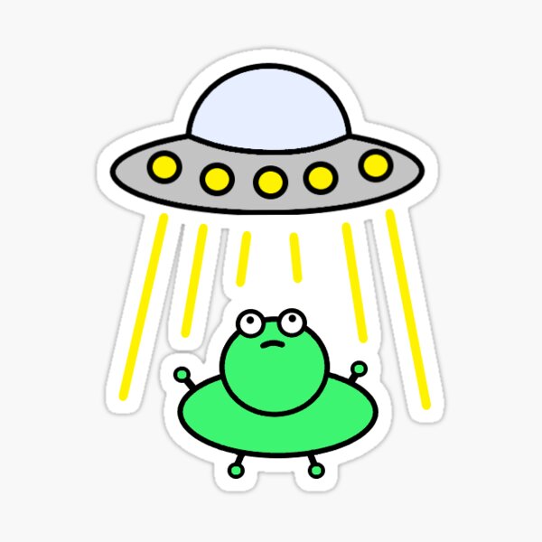 "Beam Me Up Moop the Frog " Sticker for Sale by sassy-and-nelly | Redbubble