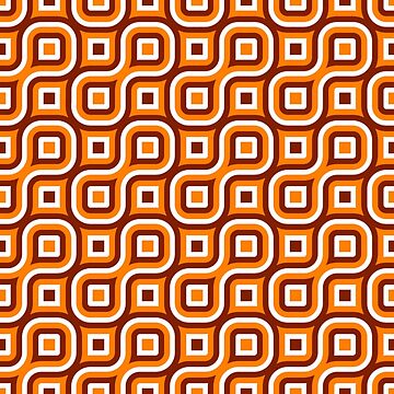 "Groovy Retro 1960’s Orange, Brown and White Geometric Pattern" Poster ...