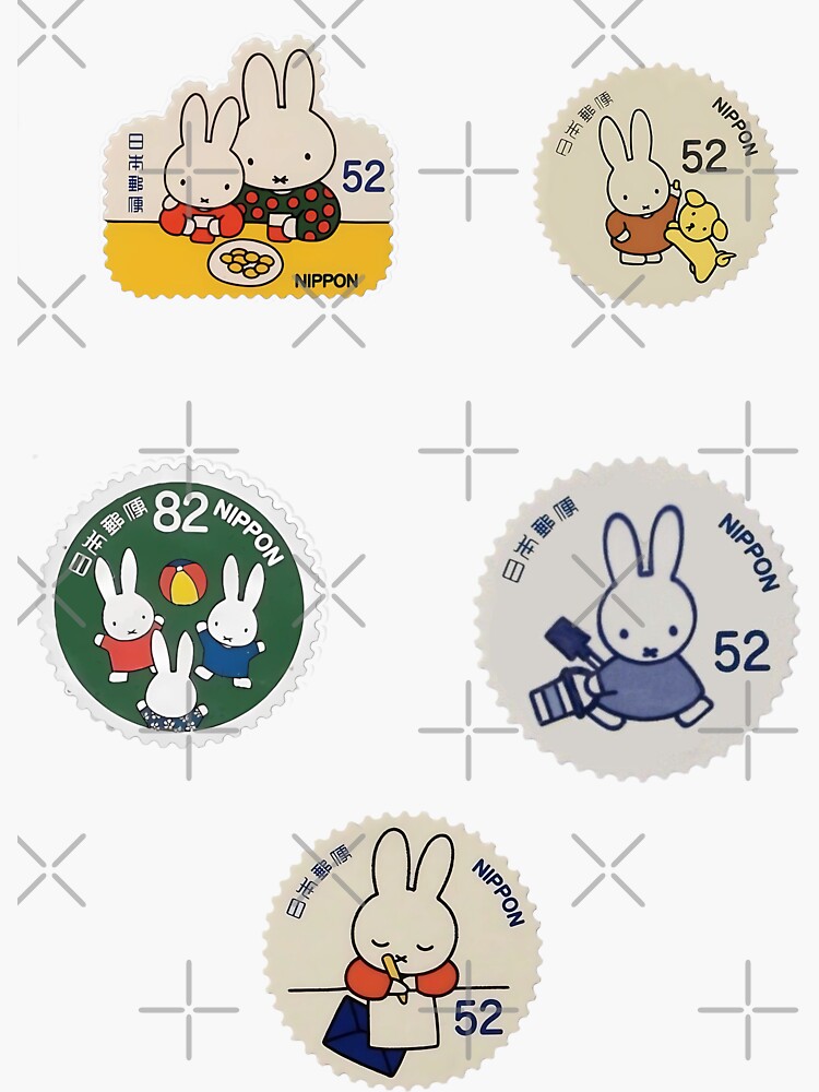 "Miffy Stamp Set" Sticker for Sale by krishapat | Redbubble