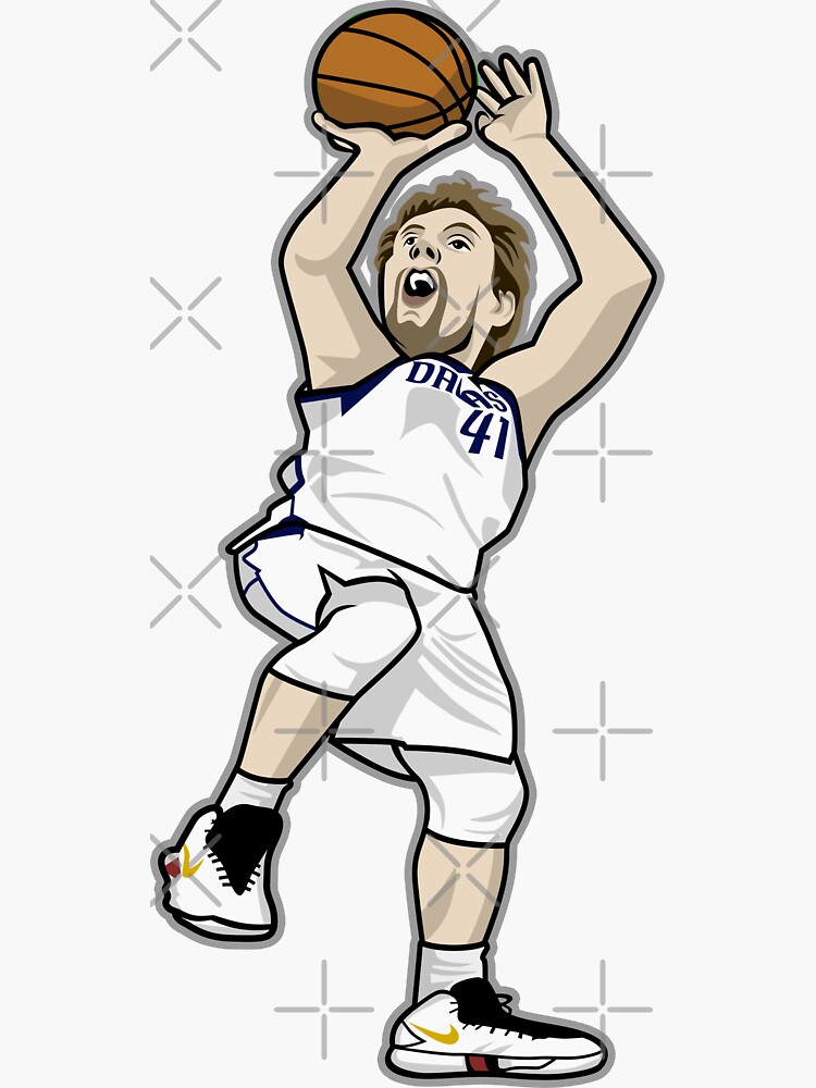 "Dirk Nowitzki Cartoon Style" Sticker for Sale by rayd3rd | Redbubble
