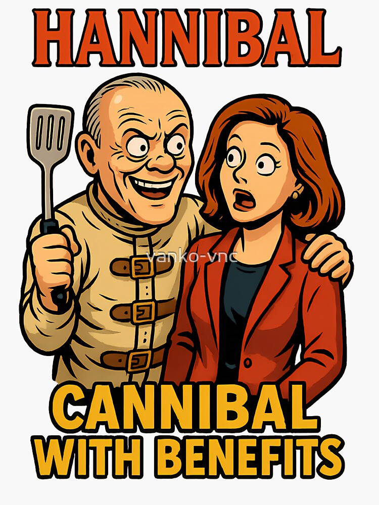 ""Hannibal: Cannibal with Benefits" - Dark Comedy Parody" Sticker for ...