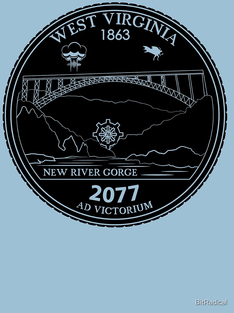 "West Virginia Fallout 76 Black Vector" T-shirt for Sale by BitRadical ...