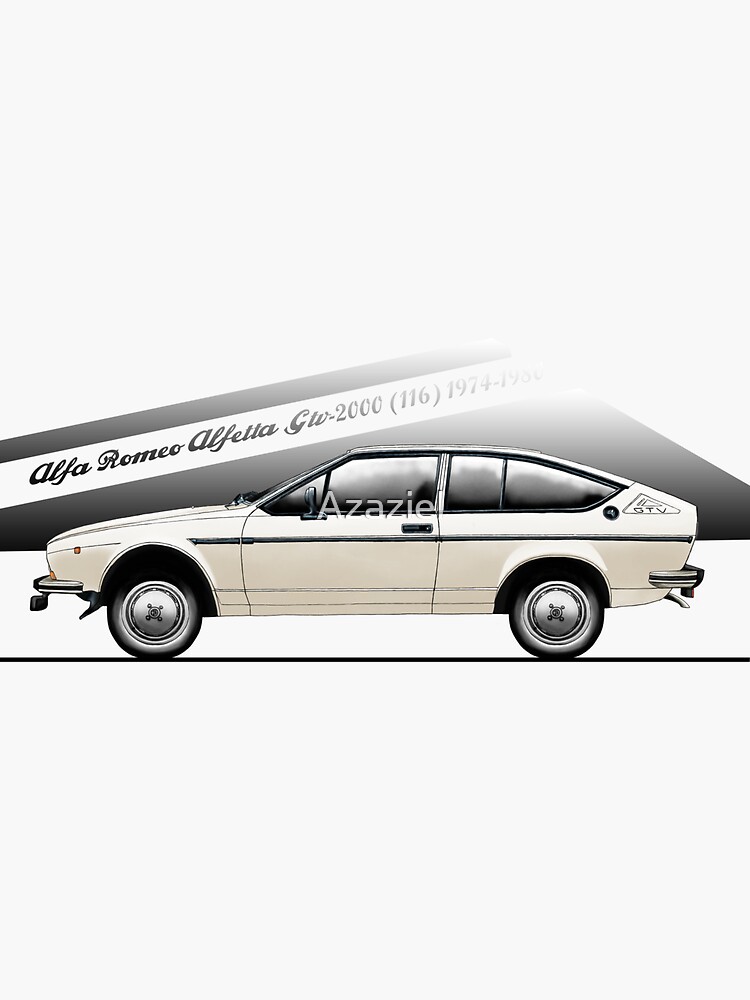 "Alfa Romeo Alfetta GTV 2.0 (white cream)" Sticker by Azaziel | Redbubble