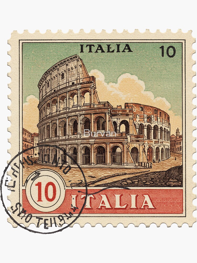 "Italy Rome Postage Stamp" Sticker for Sale by Burvan | Redbubble