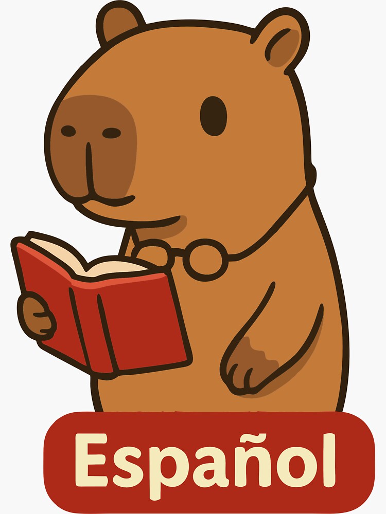 "Capybara lovers of Spanish" Sticker by sublidesign | Redbubble