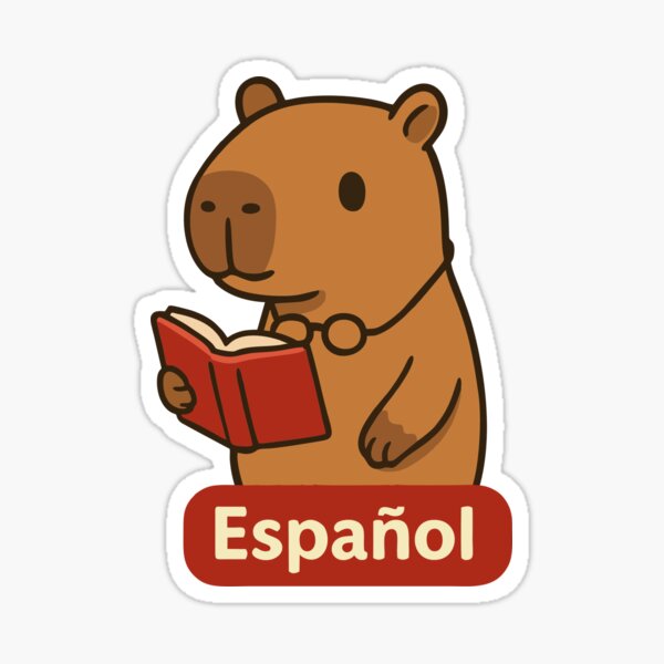 "Capybara lovers of Spanish" Sticker by sublidesign | Redbubble