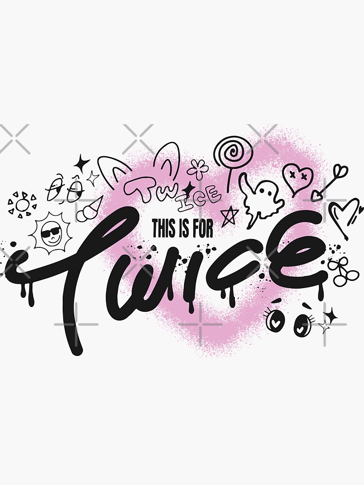 "TWICE THIS IS FOR WORLD TOUR" Sticker for Sale by velvetmoonlab ...