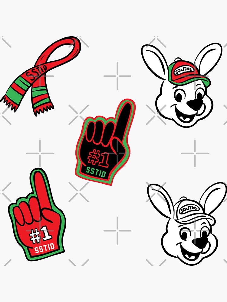 "NRL South Sydney Rabbitohs Football Sticker Packer" Sticker for Sale ...