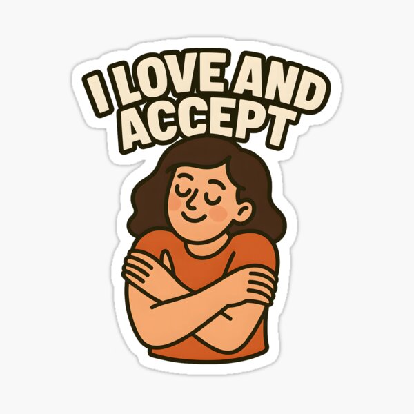 "Almost Fine: Self-Acceptance in Progress" Sticker for Sale by inknext ...