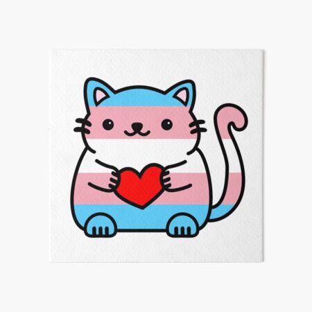 "Transgender Pride Flag Kitty" Art Board Print for Sale by ilexdesigns ...