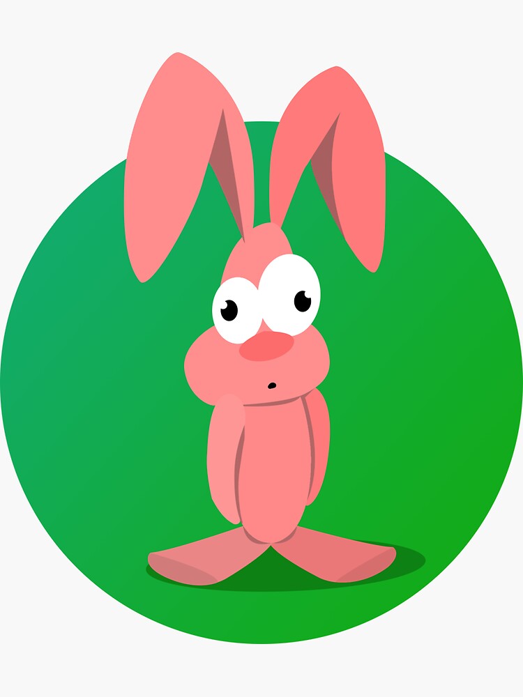 "Derpy Bunny" Sticker by KrandomP | Redbubble
