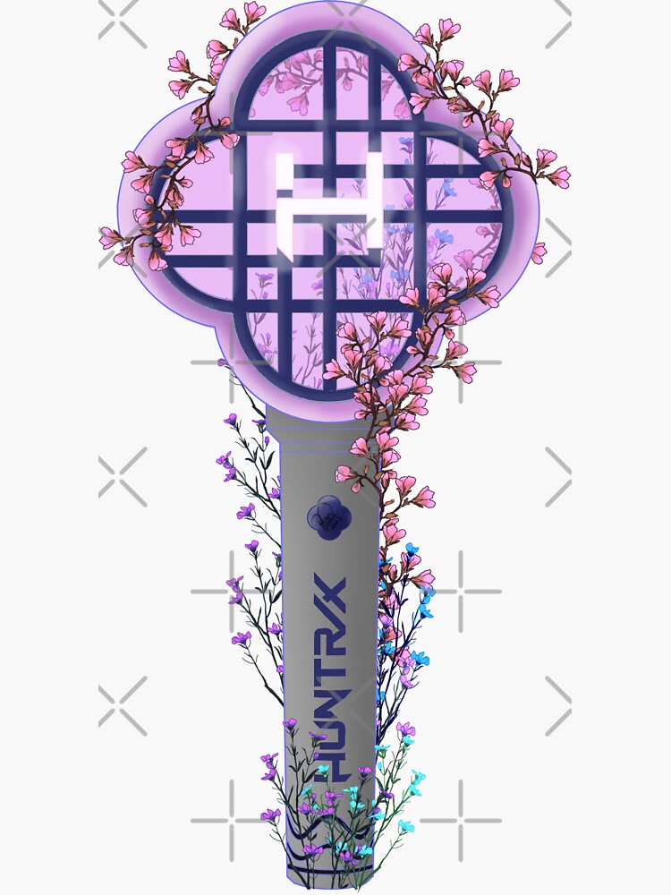 "Huntrix Floral Lightstick - kpop Demon Hunters" Sticker for Sale by ...
