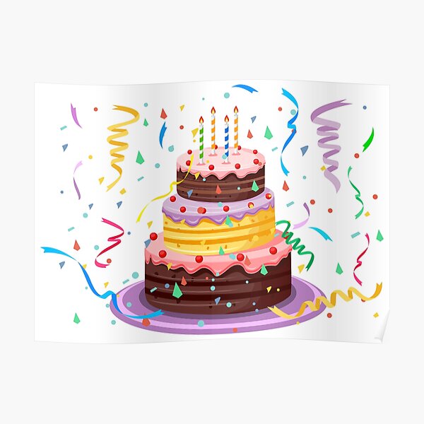 "Happy Birthday Cake" Poster for Sale by cindyfordyce | Redbubble
