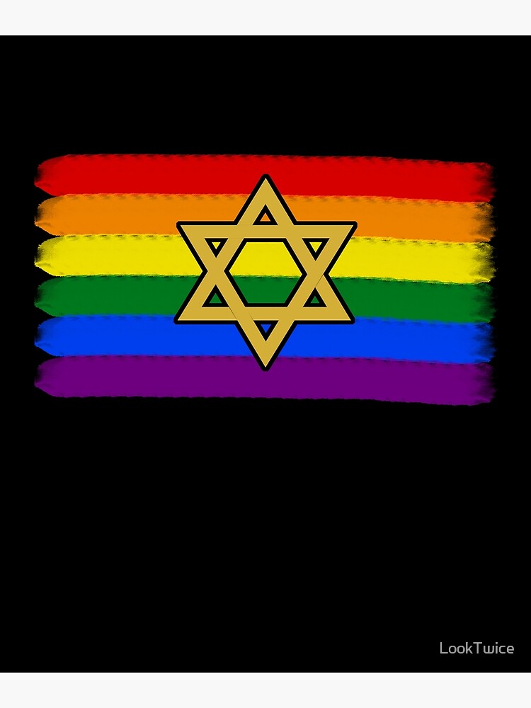 "Jewish Gay Flag Star of David LGBT LGBTQ T-Shirts" Poster by LookTwice ...