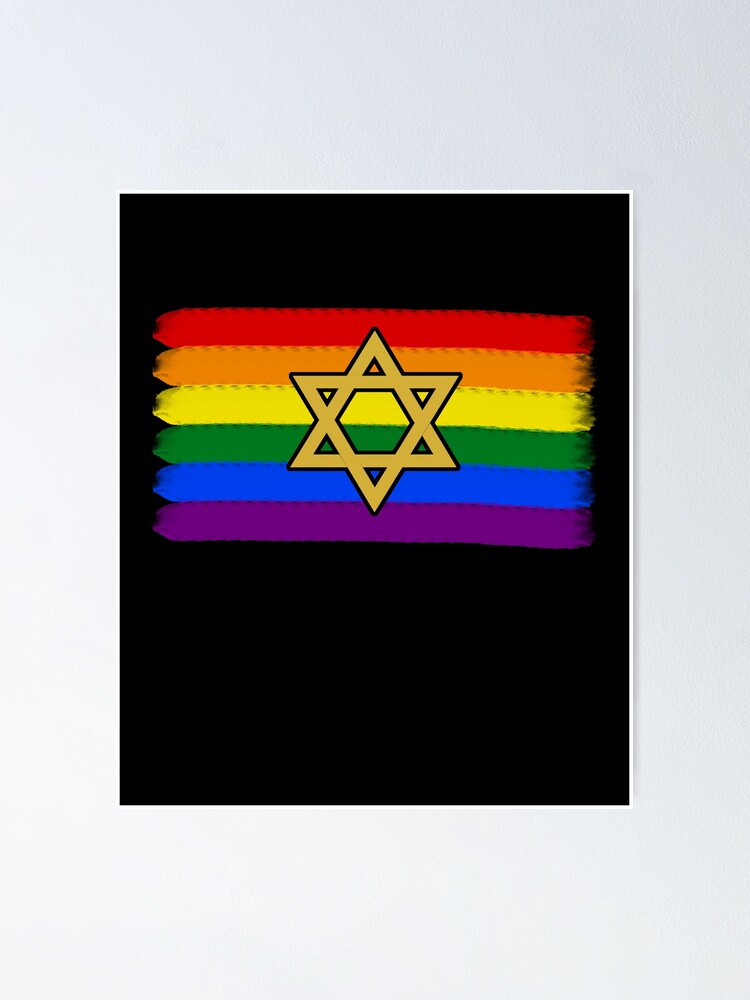 "Jewish Gay Flag Star of David LGBT LGBTQ T-Shirts" Poster by LookTwice ...