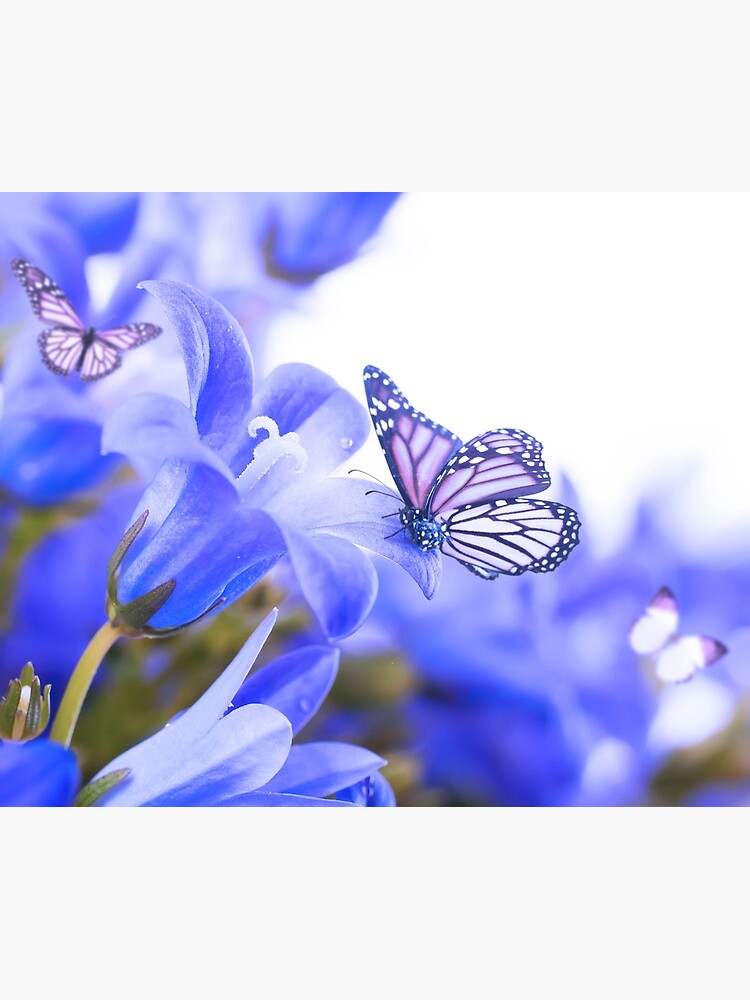 "Pretty Blue Floral Merchandise" Poster for Sale by cindyfordyce ...