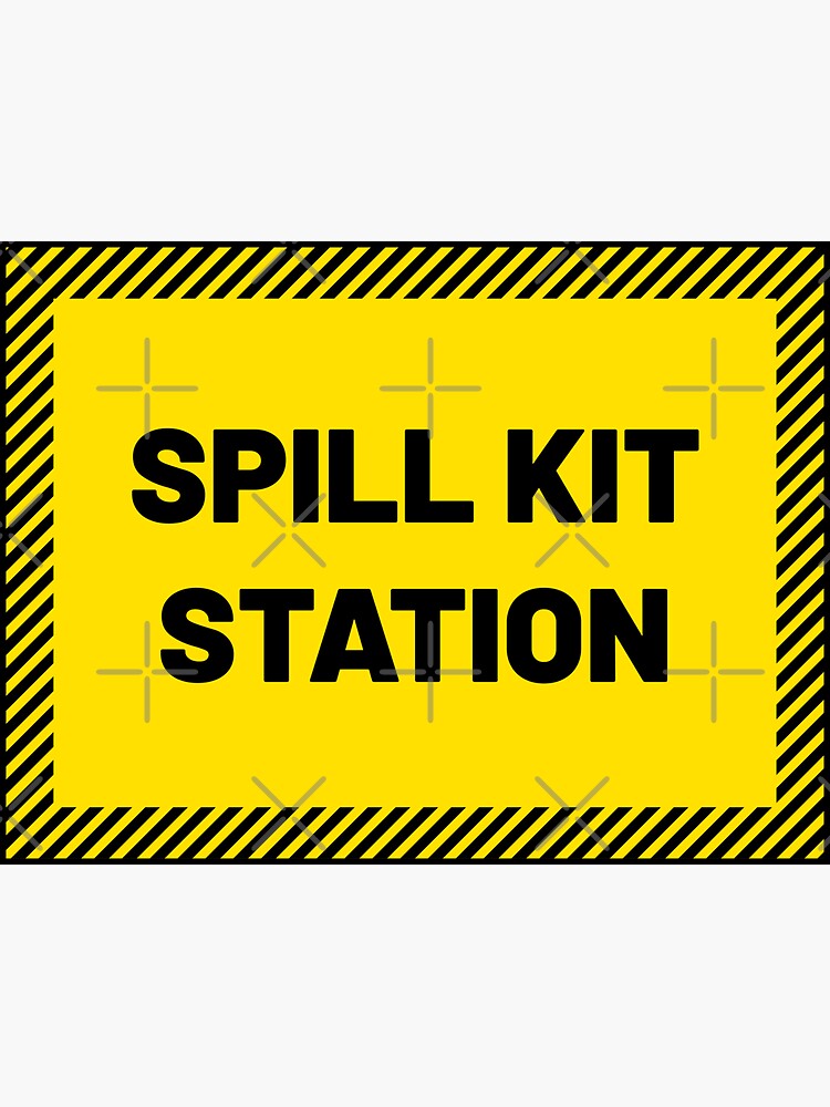 "Spill Kit Station Signs - Emergency Spill Response & Safety" Sticker ...