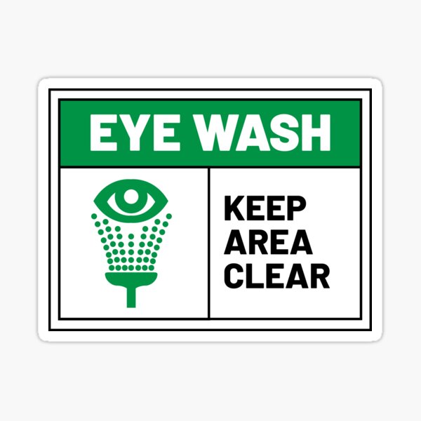 "Eyewash Station Sign - Keep Area Clear for Emergency Access" Sticker ...