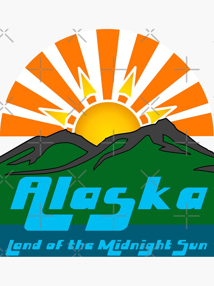 "Alaska- Land of the Midnight Sun" Sticker for Sale by AlaskaExtreme ...