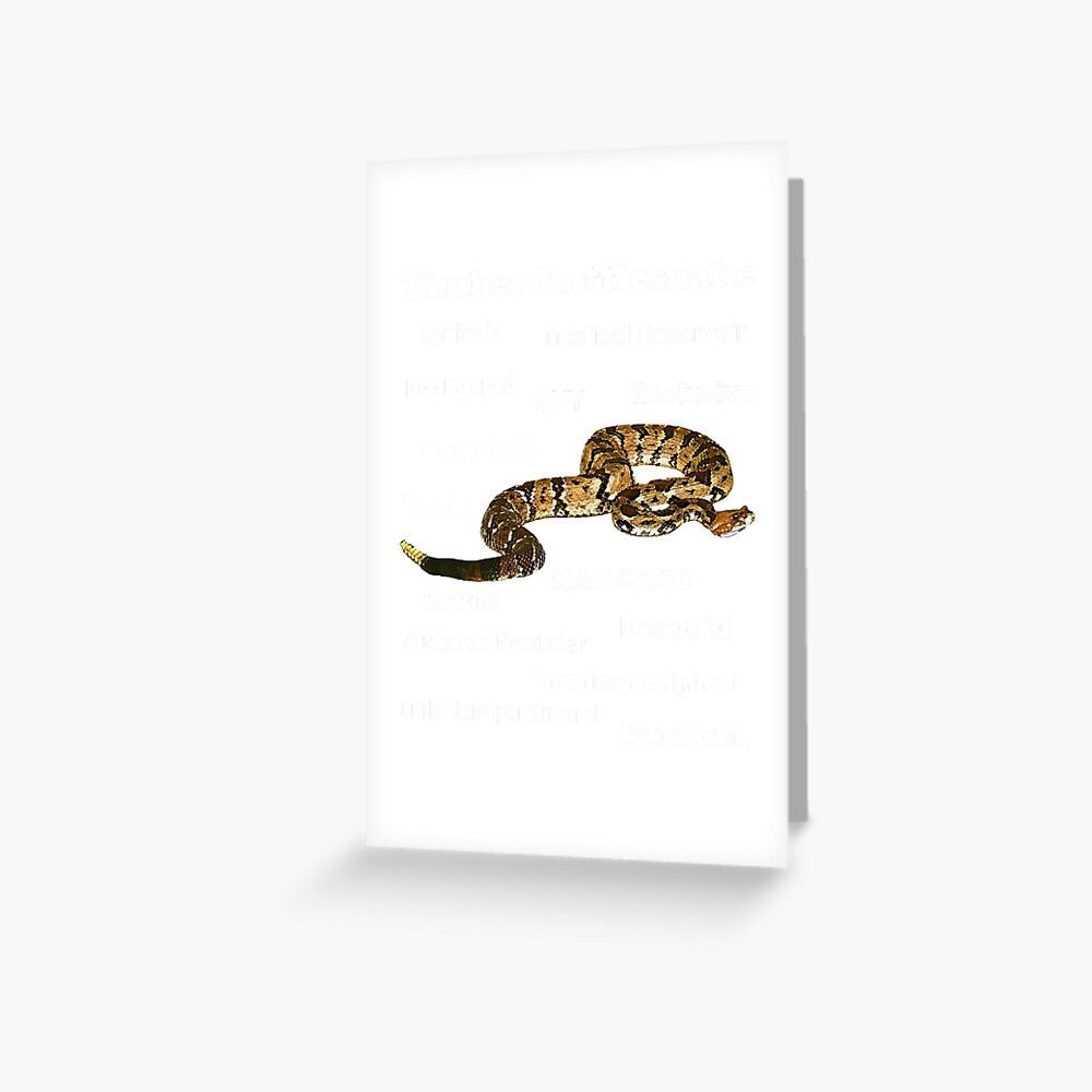 "Timber Rattlesnake (white lettering)" Greeting Card for Sale by ...