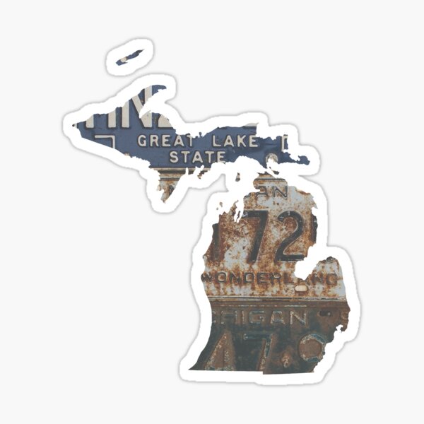 "Vintage Michigan License Plates" Sticker by marenmisner | Redbubble