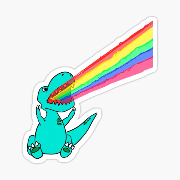 "T-Rex Tyrannosaurus Rex Dinosaur Uses Laser Beam" Sticker by ...