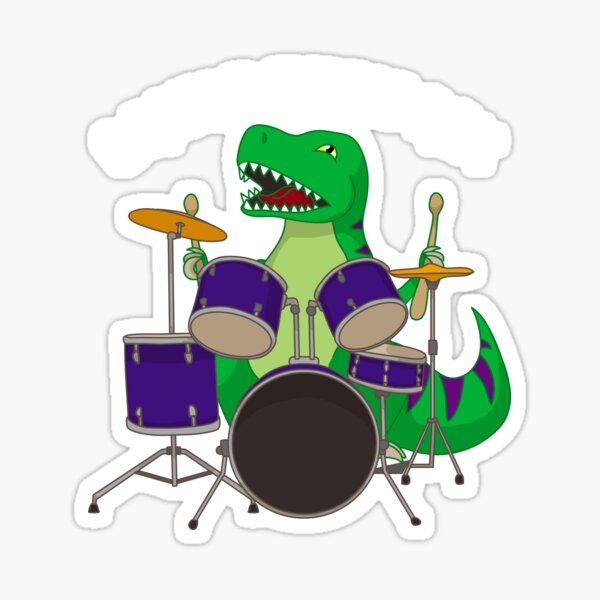 "Drumsaurus Drummer T-Rex Tyrannosaurus Rex Dinosaur" Sticker for Sale ...