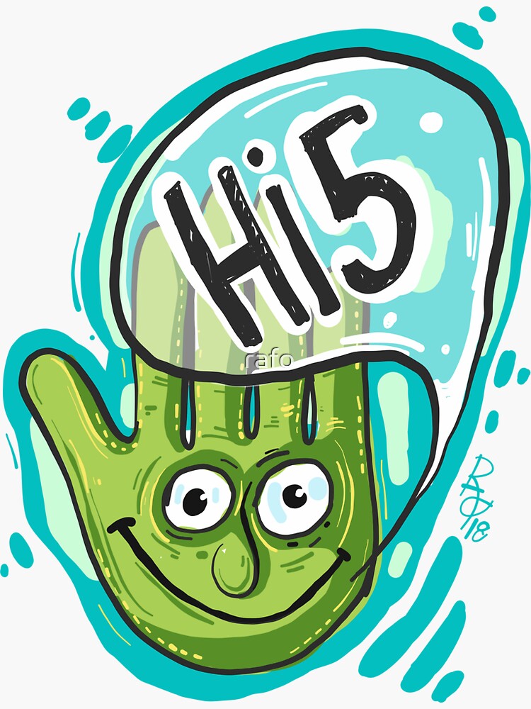 "Hi5" Sticker by rafo | Redbubble