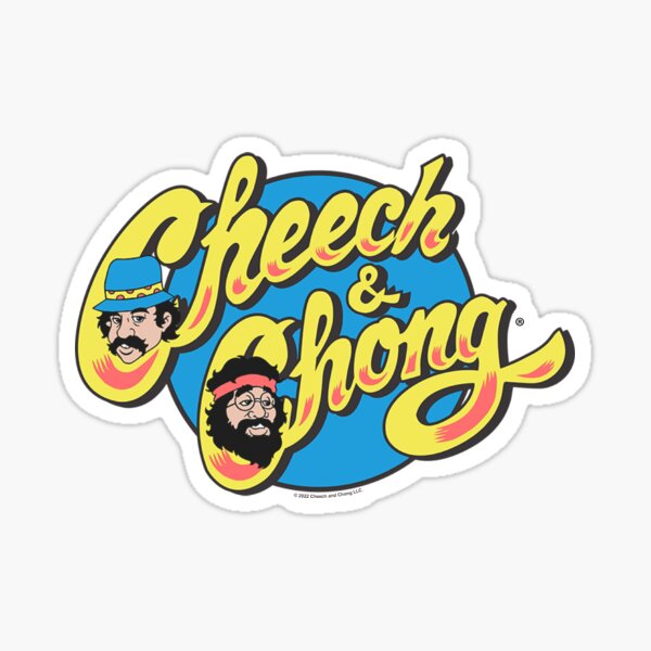 "Cheech & Chong Classic Text Logo Floating Cartoon Faces" Sticker for ...