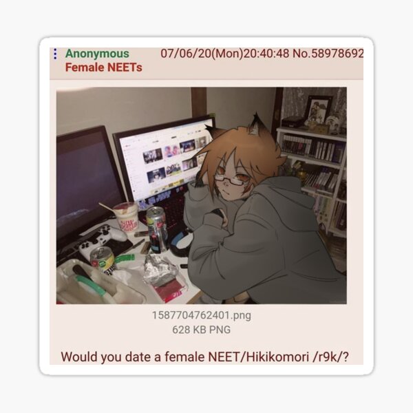 "Hikikomory Ren Hana meme – Boyfriend To Death" Sticker for Sale by ...