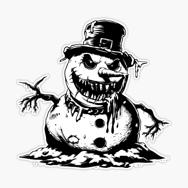 Evil Snowman Drawing Easy